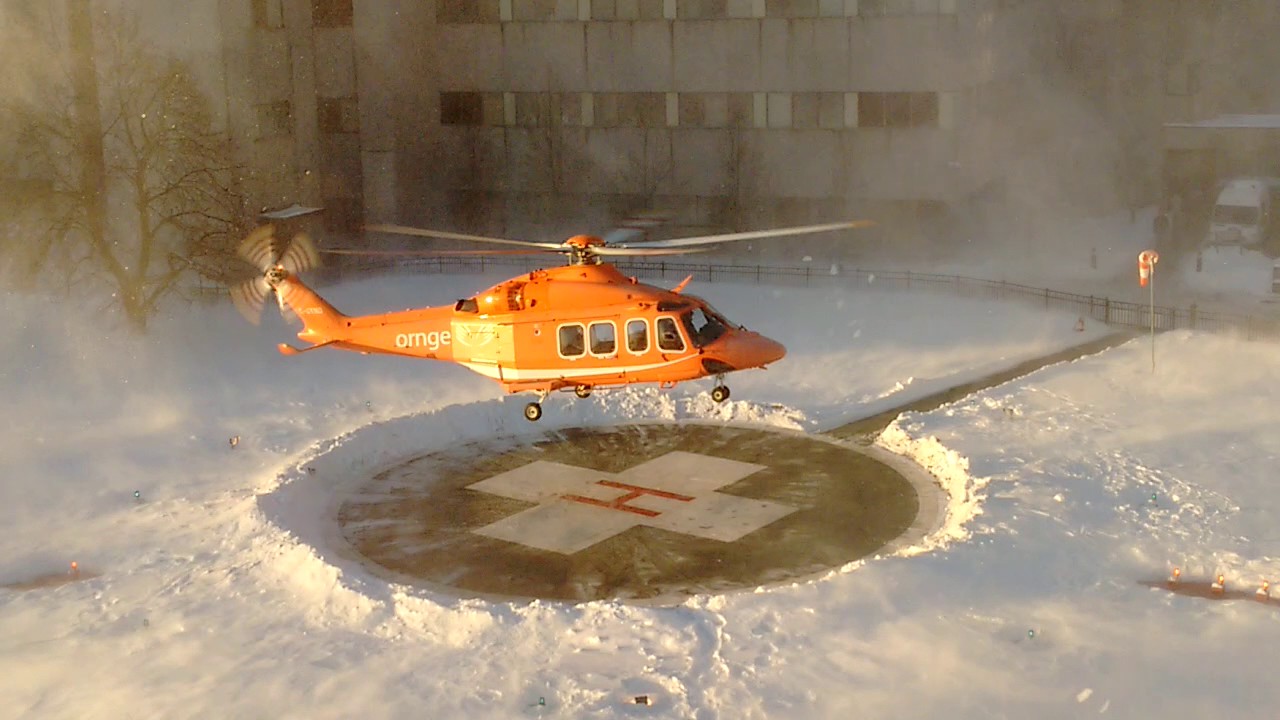 Snowy Takeoff - Ornge Air Ambulance Helicopter - AgustaWestland AW139 ...