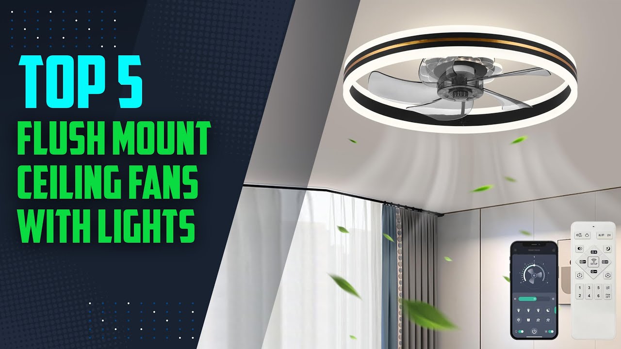 Top 5 : Best flush mount ceiling fans with lights [2025] - YouTube