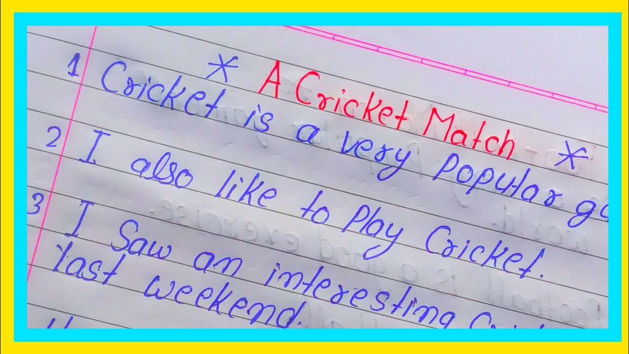 10 lines on A Cricket Match in english ll a cricket match 10 lines ...