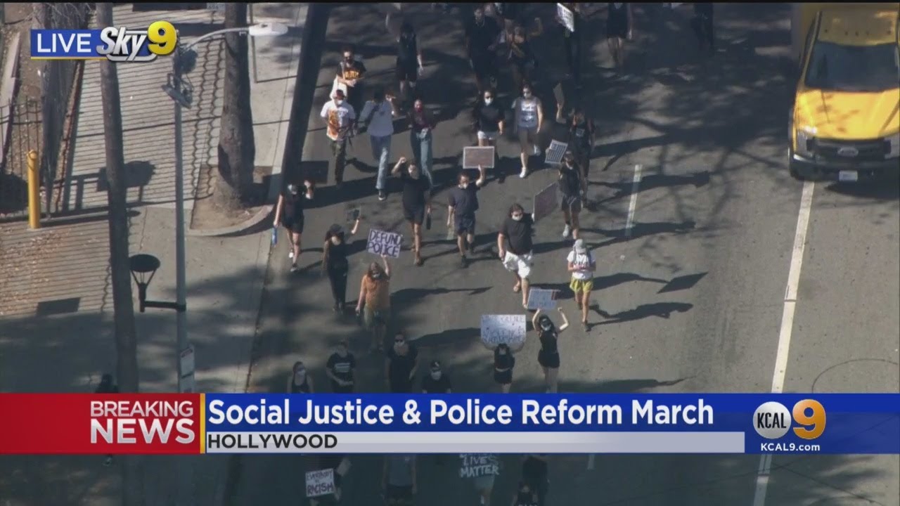 Protesters March In Hollywood Demanding Justice, Reform - YouTube
