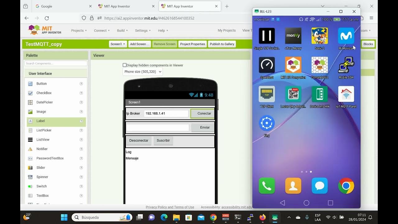 App Inventor como Suscriptor en MQTT - YouTube