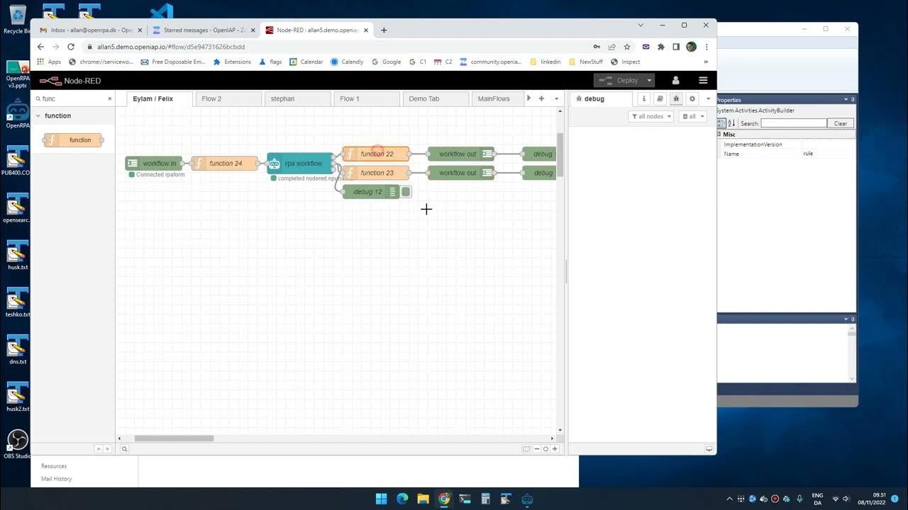 OpenRPA console output live on Web form - YouTube