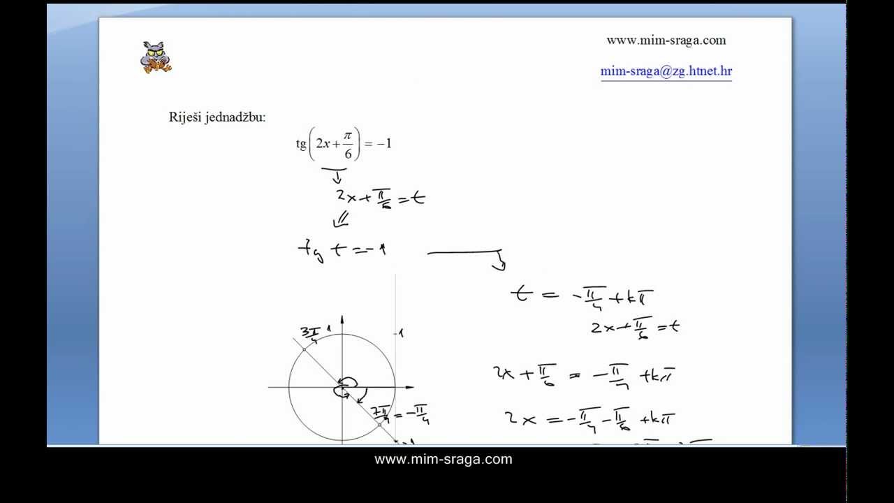 Trigonometrijske jednadžbe sa tangensom i supstitucijom - zbirka ...