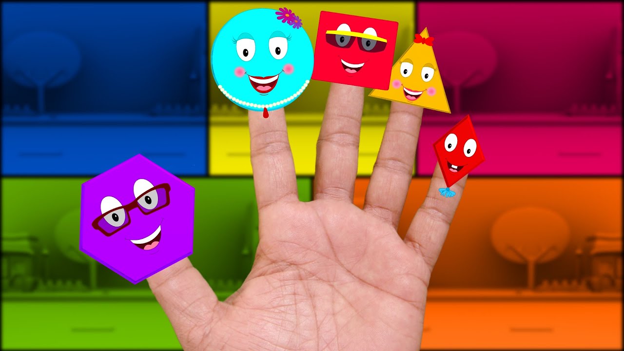 Finger Family Shapes | Nursery Rhymes - YouTube