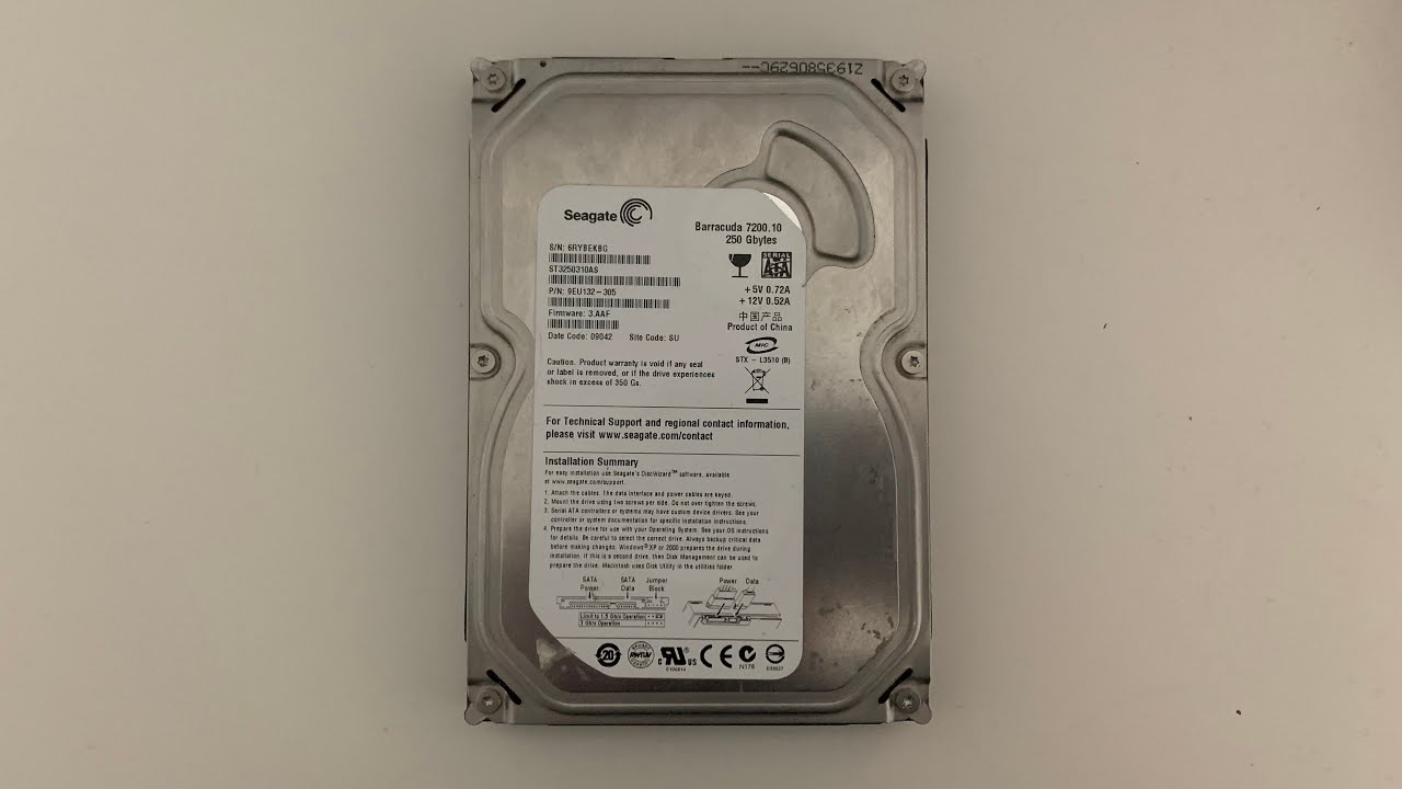 The Hard Drive Show #16: Seagate 7200.10 ST3250310AS - YouTube