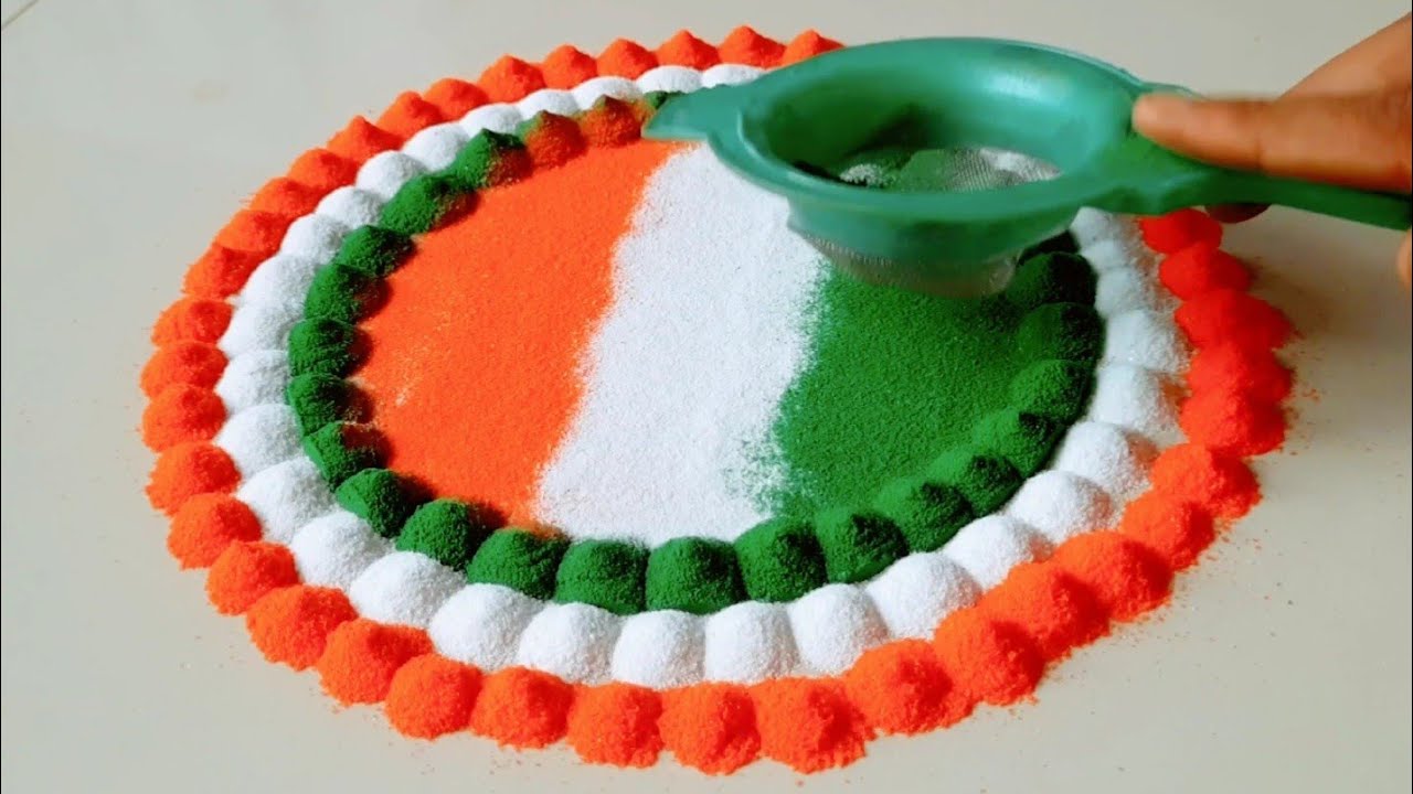 independence day most beautiful rangoli designs || 15August beautiful ...