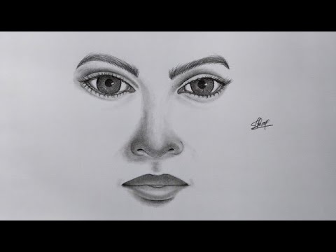 FACEDRAWING. How to draw a cute face? Step by step face drawing. Very ...