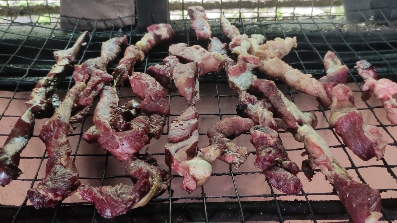 //Cutting And Drying Buffalo Meat in the Organic Chula// - YouTube