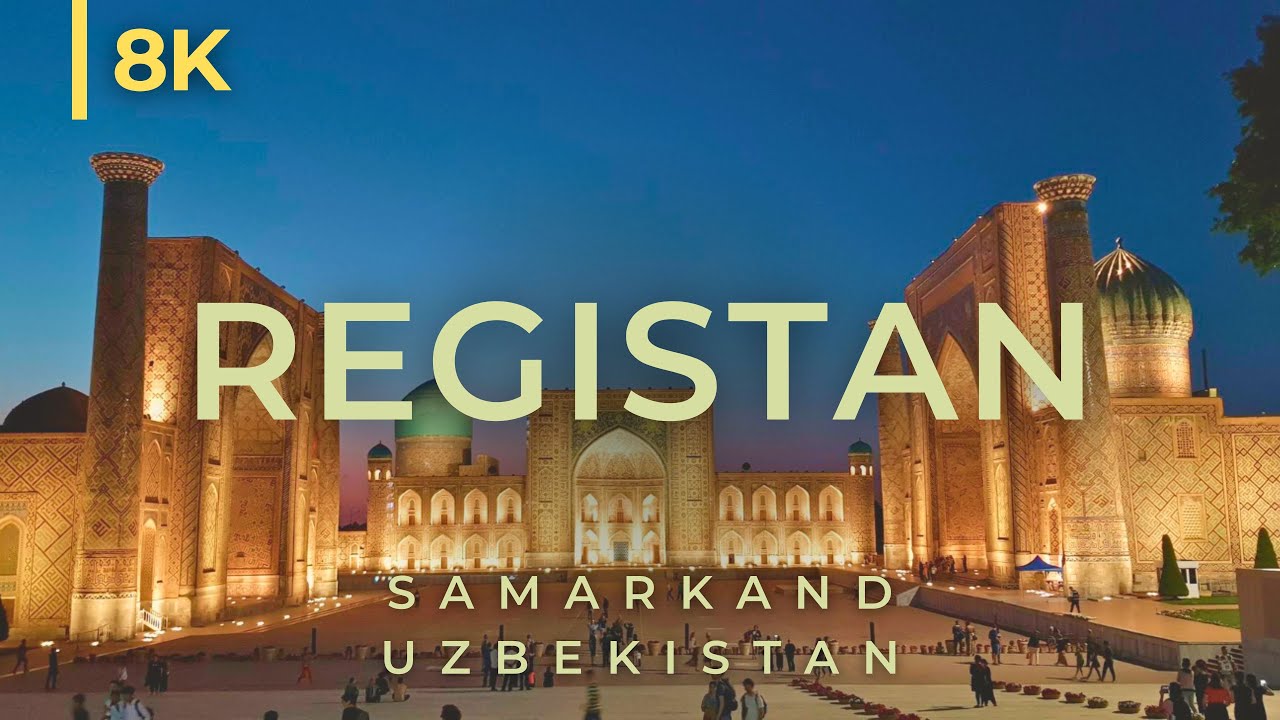 Sunset at the Registan 8K | Samarkand, Uzbekistan - YouTube