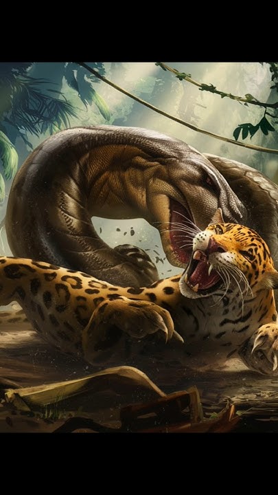 Jaguar vs Anaconda! #animalkingdom #jaguarvsanaconda #jaguar #anaconda ...