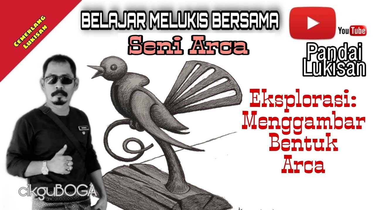 [ARCA] Cara Menggambar Bentuk Arca | Seekor Burung | Pensel 8B | Seni ...