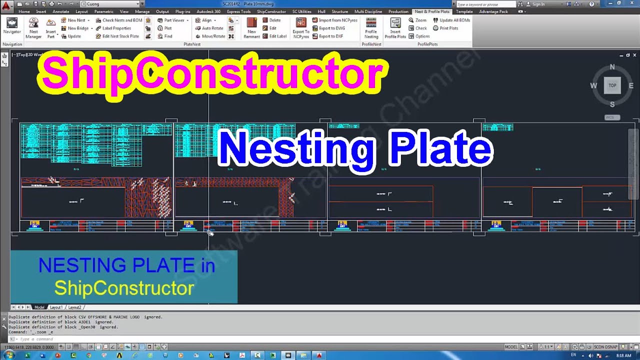 How to Create a Nesting Drawing in ShipConStructor - Software Training ...