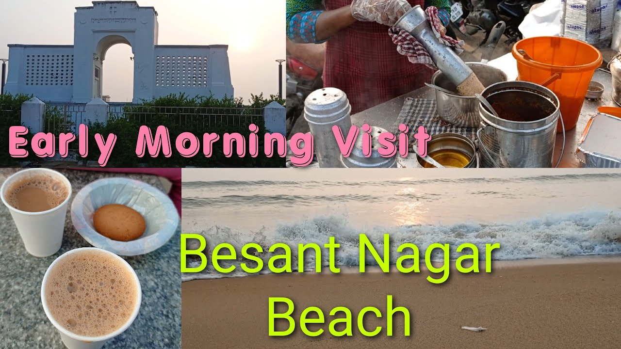 Early Morning Visit to Besant Nagar Beach / Beach Walk - YouTube