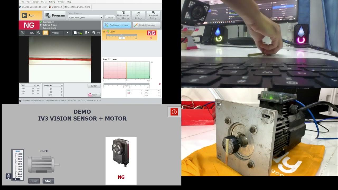 Demo IV3 Vision Sensor + Clearpath Motor - YouTube