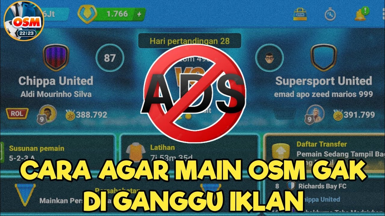 CARA TIDAK ADA IKLAN KETIKA MAIN GAME ONLINE SOCCER MANAGER - YouTube