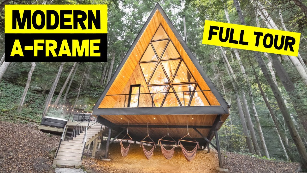 GIGANTIC 3-STORY 1,500sqft ULTRA-MODERN A-FRAME CABIN! (Full Tour ...
