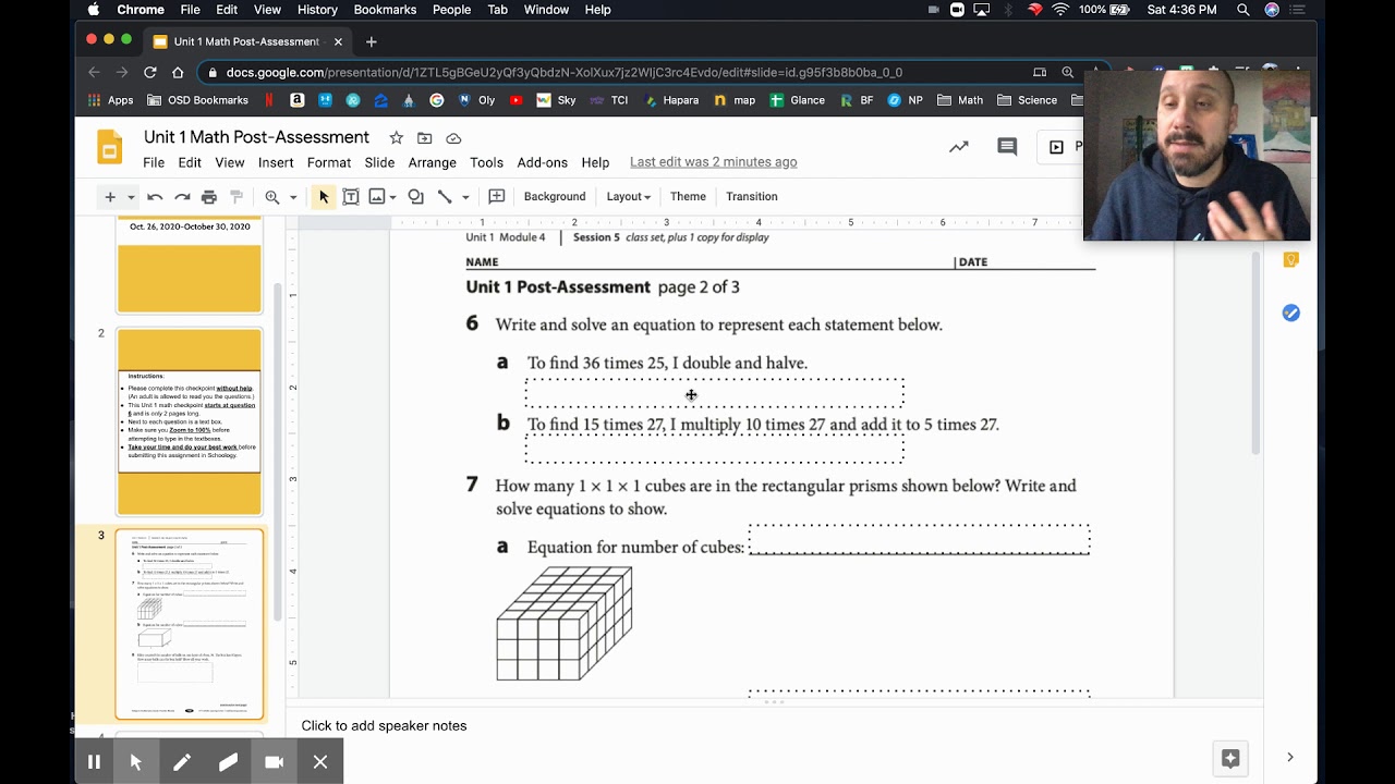 Unit 1 Math Post Assessment Walkthrough - YouTube