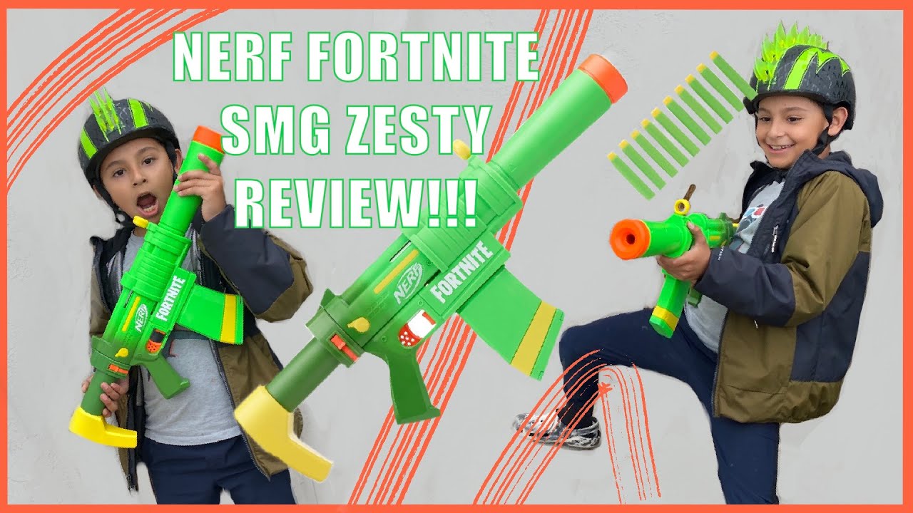 Nerf Fortnite SMG Zesty nerf toy review - YouTube