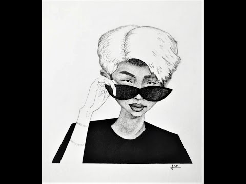 Caricatura de Kim Nam-joon (RM) de BTS.