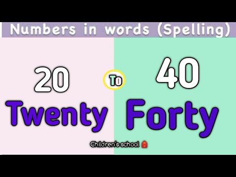 Twenty to Forty spelling for kids | Number names in English | Learn ...