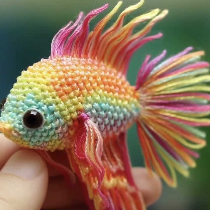 MOST BEAUTIFUL EASY TO MAKE BETA FISH 🐠 MULTICOLOR CROCHET WOOL MADE ...