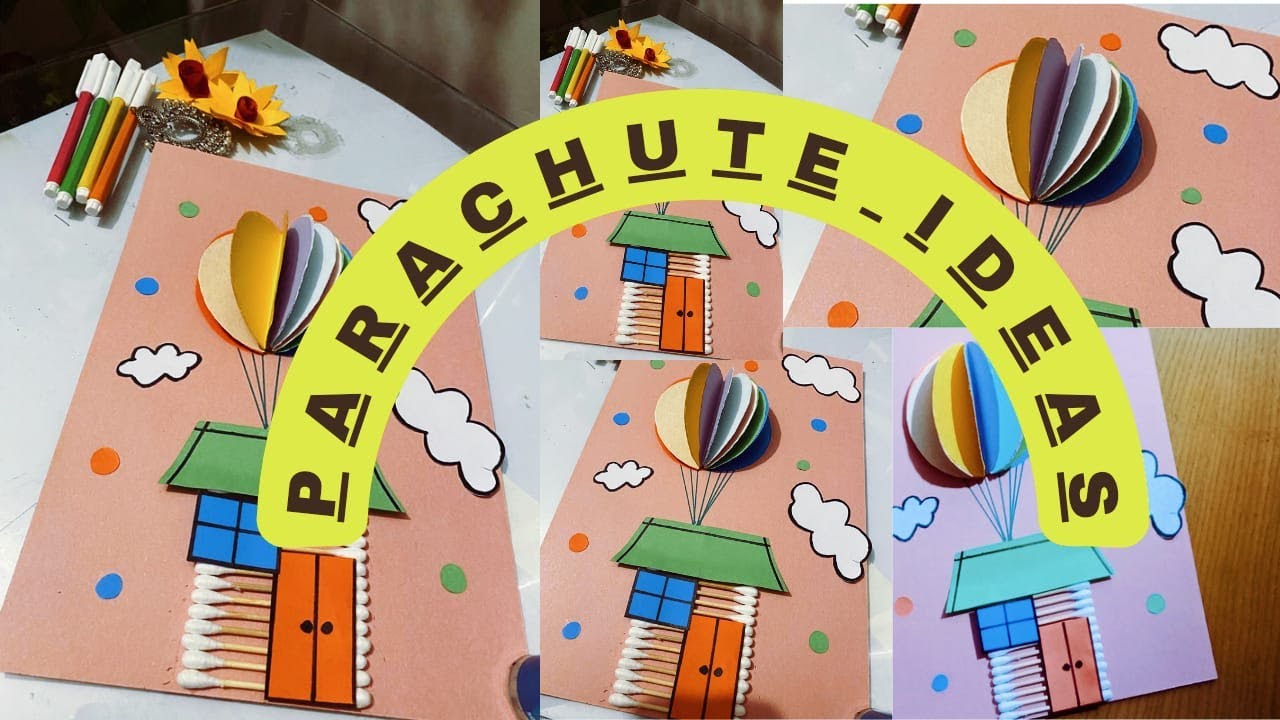 How to make Flying Parachute with Paper || A4 Paper Flying Parachute ...