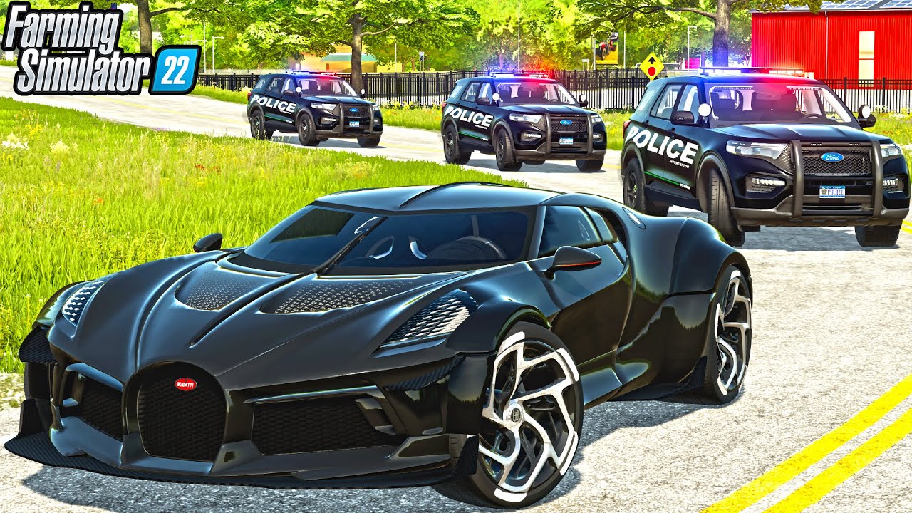 TROLLING COPS WITH BUGATTI (250 MPH) | POLICE CHASE | FARMING SIMULATOR ...