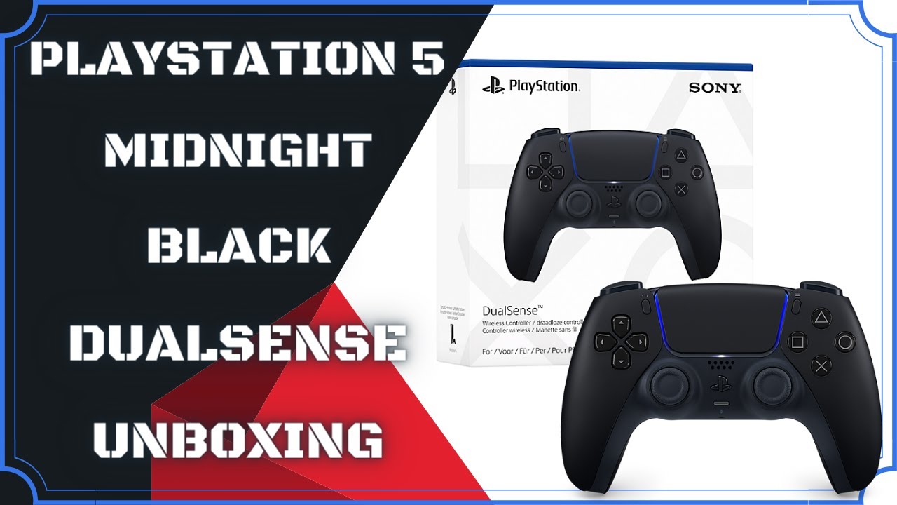PlayStation 5 Midnight Black DualSense Unboxing Wireless Controller ...