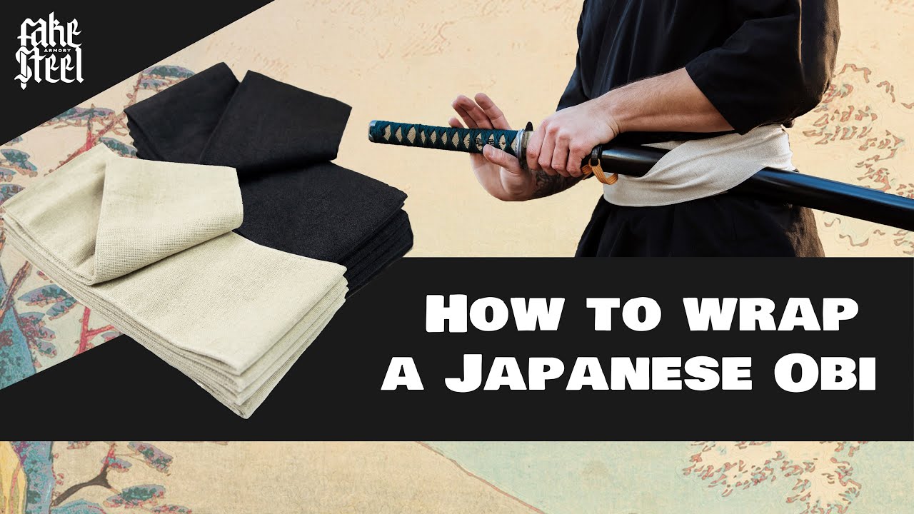 How to wrap a japanese Obi belt - YouTube