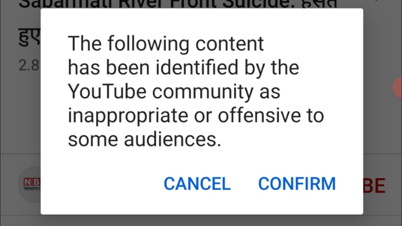 What is The following content has been identified by the YouTube ...