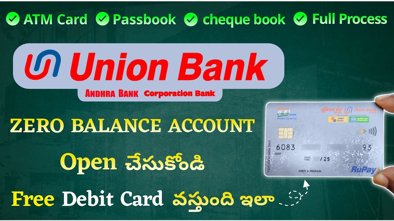 Union Bank Zero Balance Account Opening Online | ATM Card | Union Bank ...