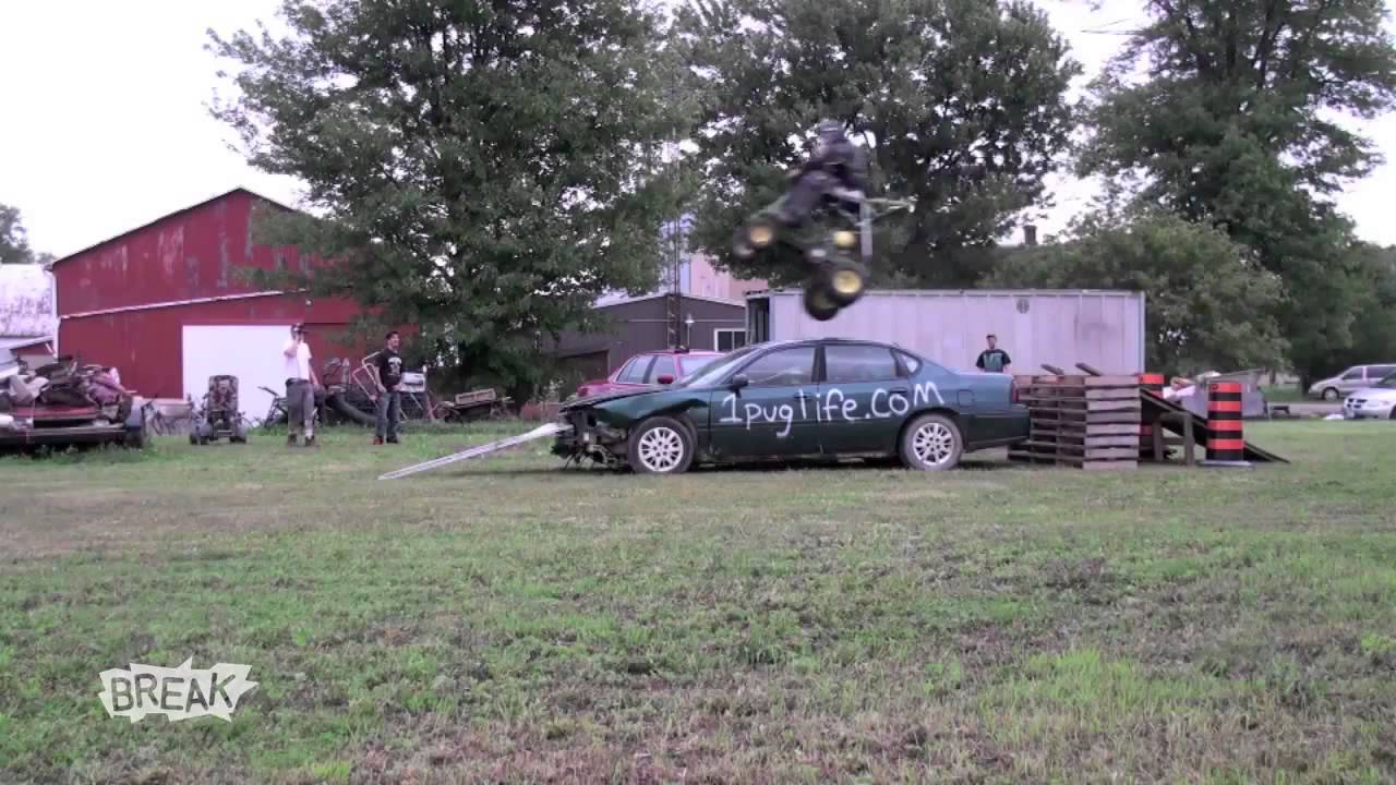 Canadian Redneck Car Jump with Confidence Antlers - YouTube