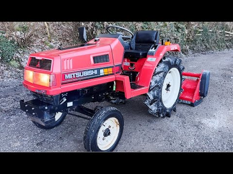 MITSUBISHI MT18 2WD Compact Tractor & New Flail Mower - YouTube