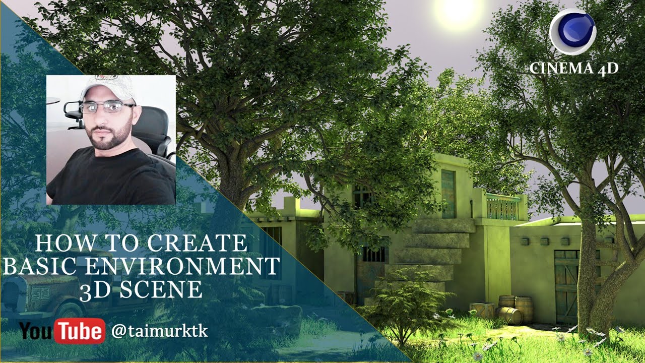 3D Environment Scene - Cinema 4D Basic Tutorial - YouTube