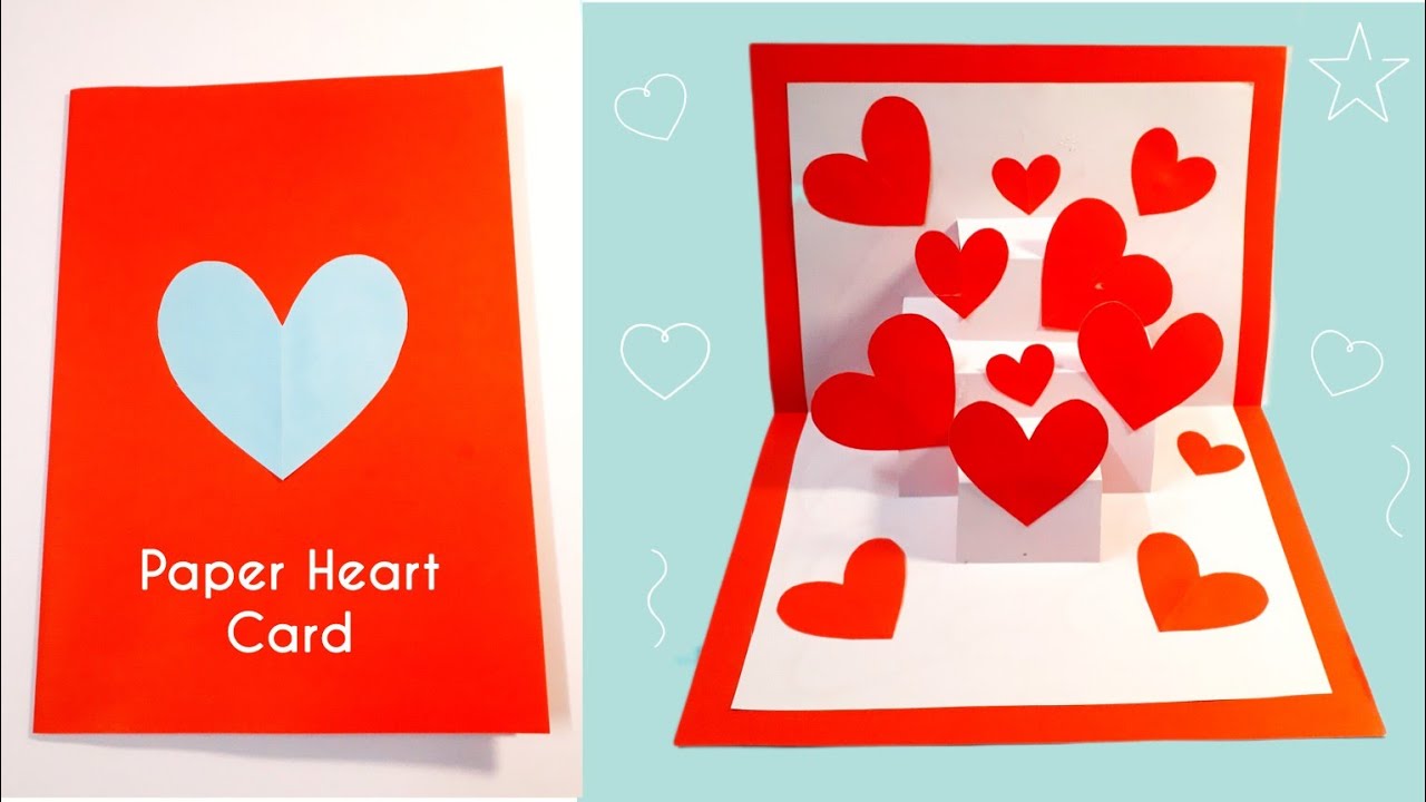 DIY 3D Heart Pop Up Card | Cute Happy Heart Day Card Idea - YouTube