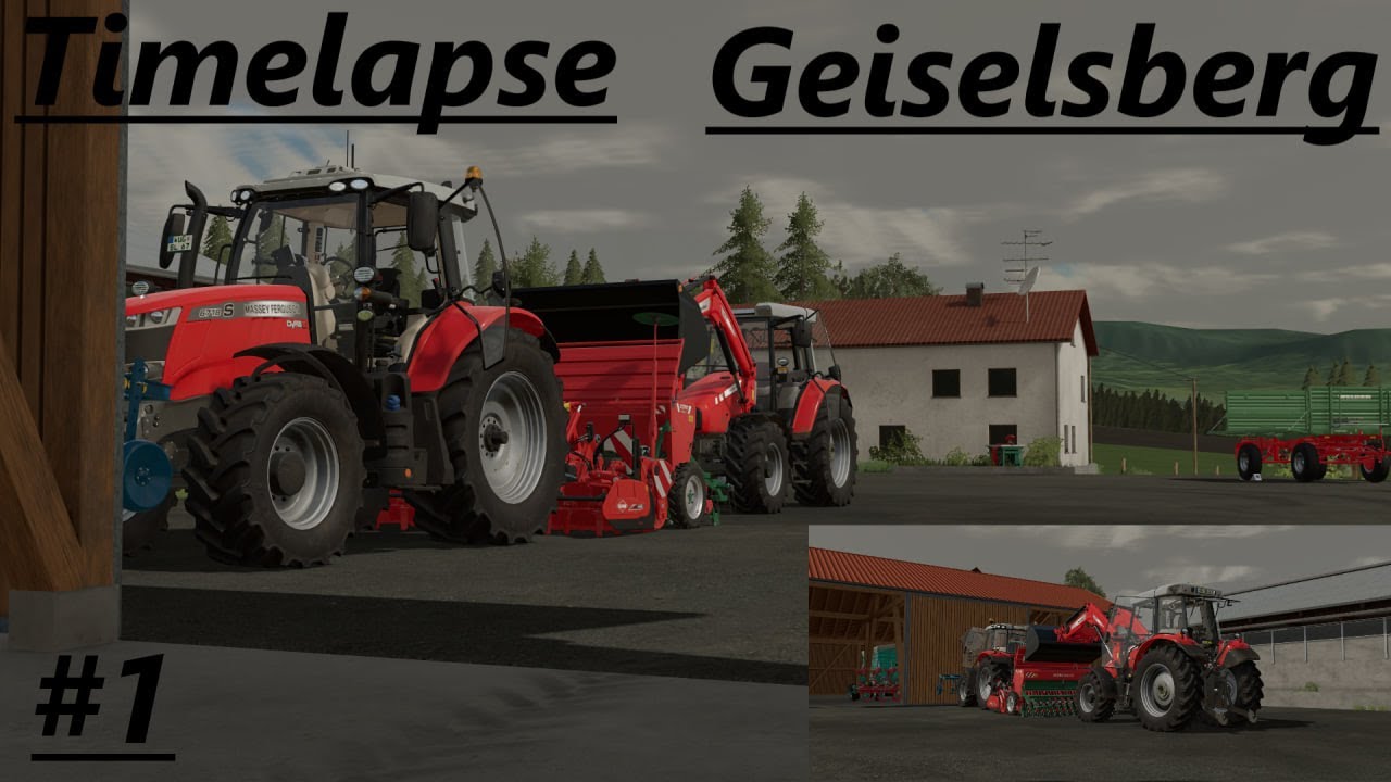 LS22 Timelapse Geiselsberg #1 Weizen säen mit dem Massey Ferguson 6718s ...