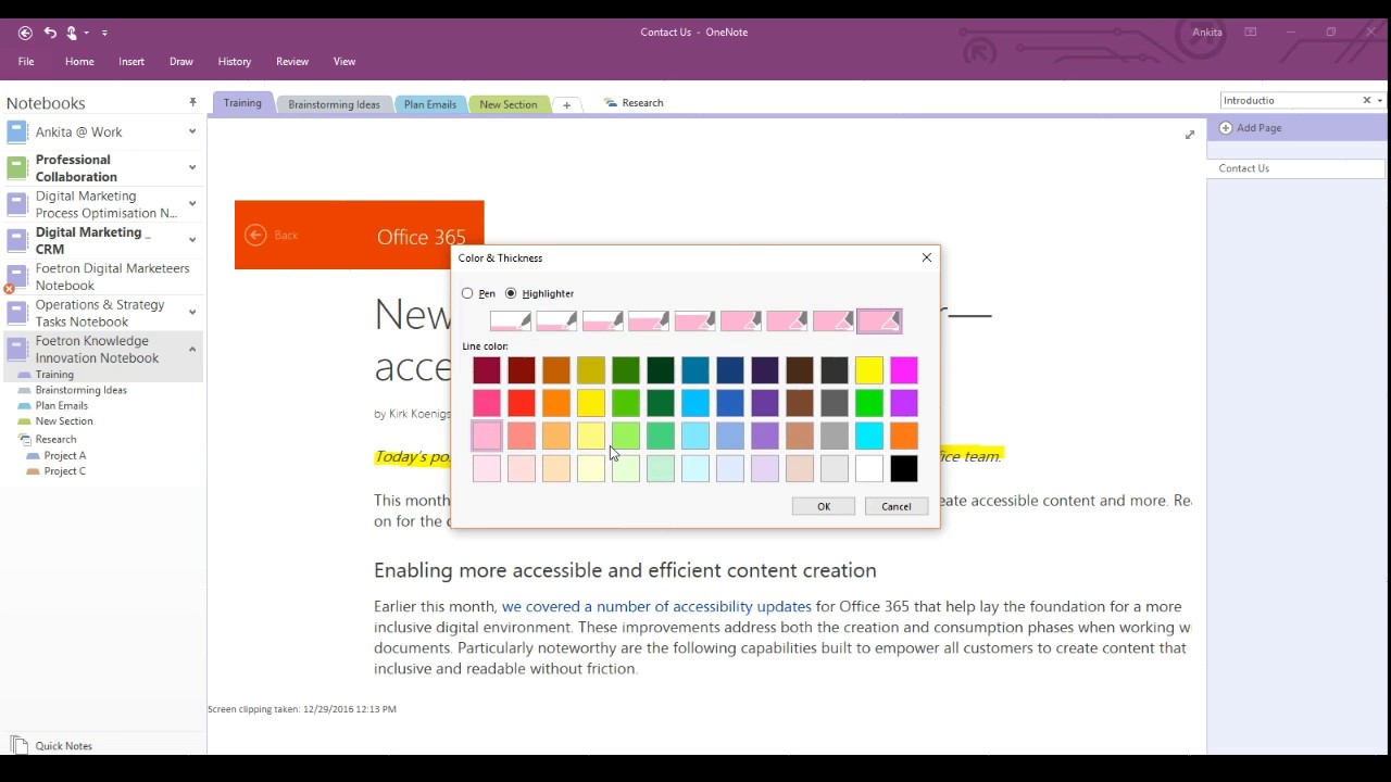 Demo of OneNote 2016 - The best tool to curate and share knowledge with ...