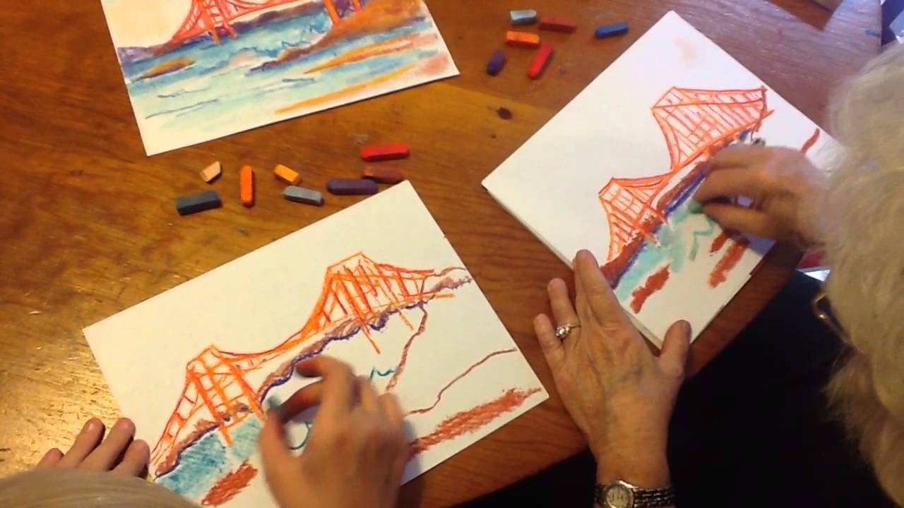 How to Draw the Golden Gate Bridge with Chalk Pastels - YouTube
