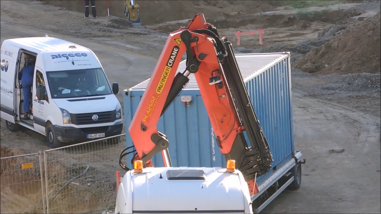 Palfinger Crane 42502 Container abladen - YouTube