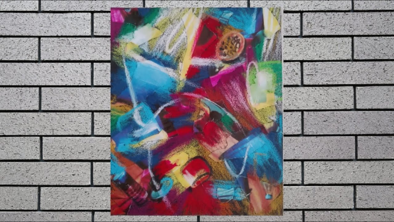 Colaj painting. How to make easy colaj painting with oil pastel colour ...
