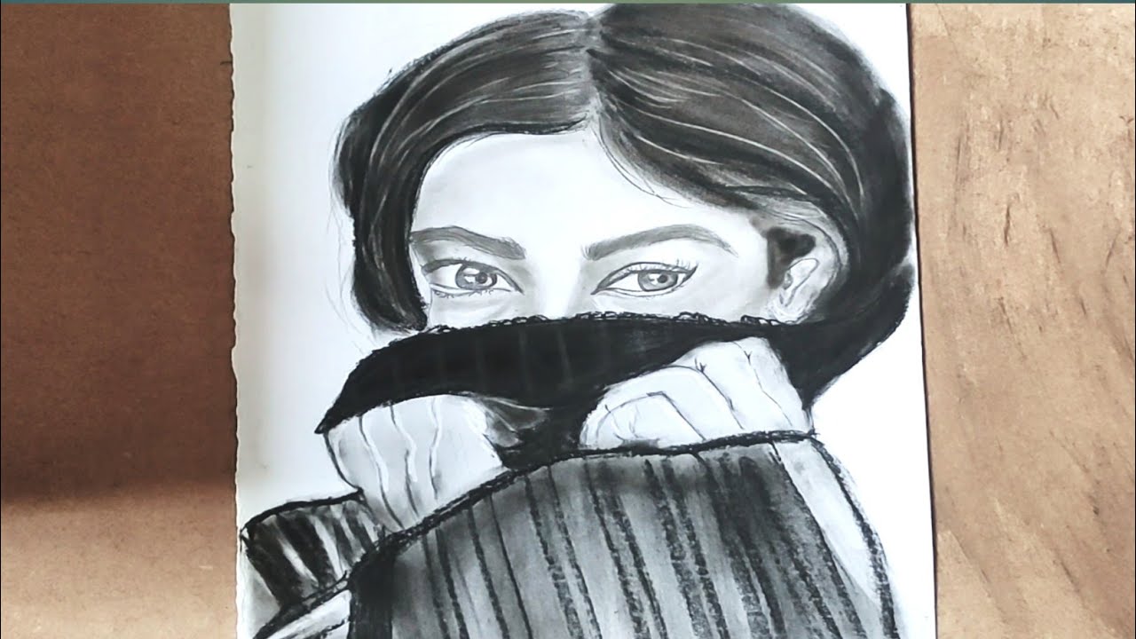 How to draw graphite and charcoal powder drawing sketch easy way ' step ...