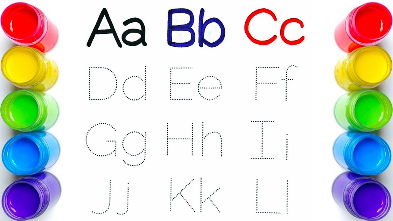 Collection of uppercase & lowercase alphabet dotted lines, ABCD ...