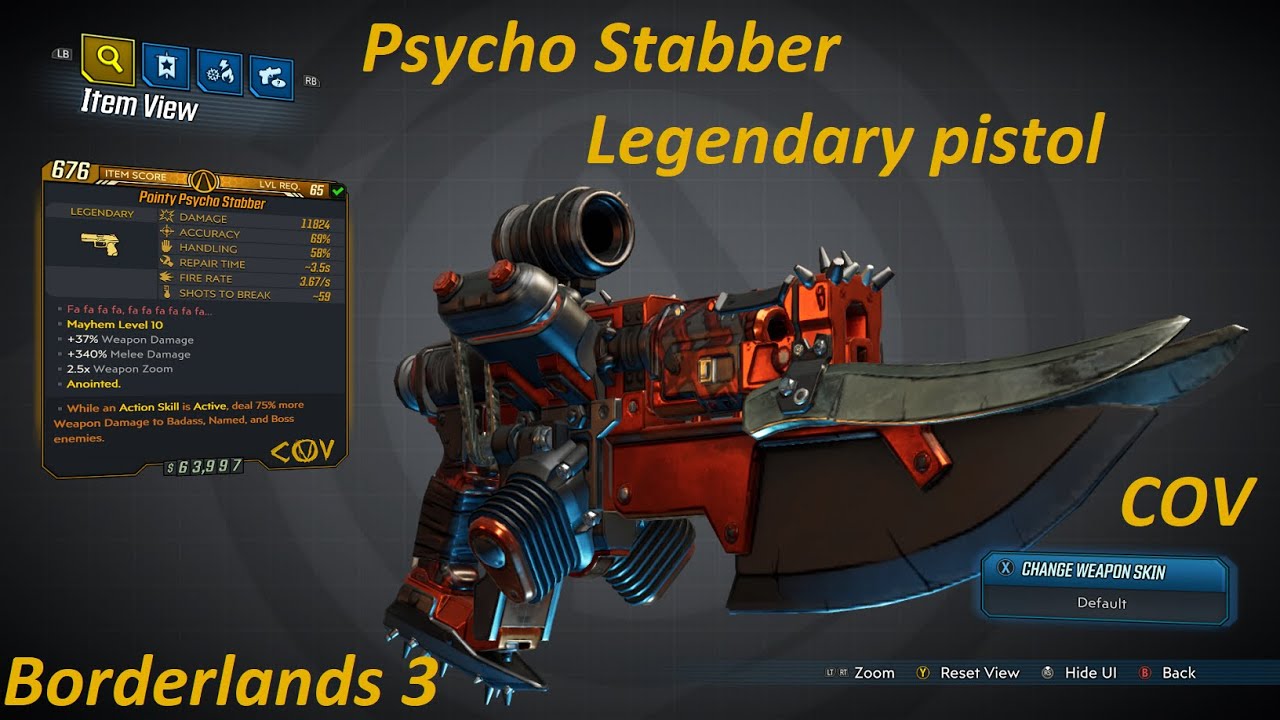 Borderlands 3: Borman Nates rare spawn enemy. Psycho Stabber rear ...