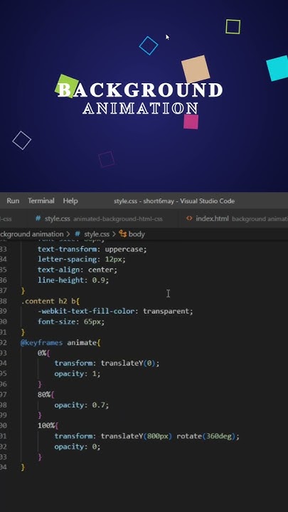 Background Animation effect in Html css javascript || #shorts - YouTube