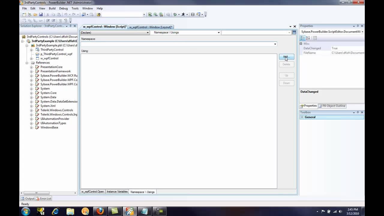 Using 3rd Party WPF Controls in PowerBuilder .NET - YouTube