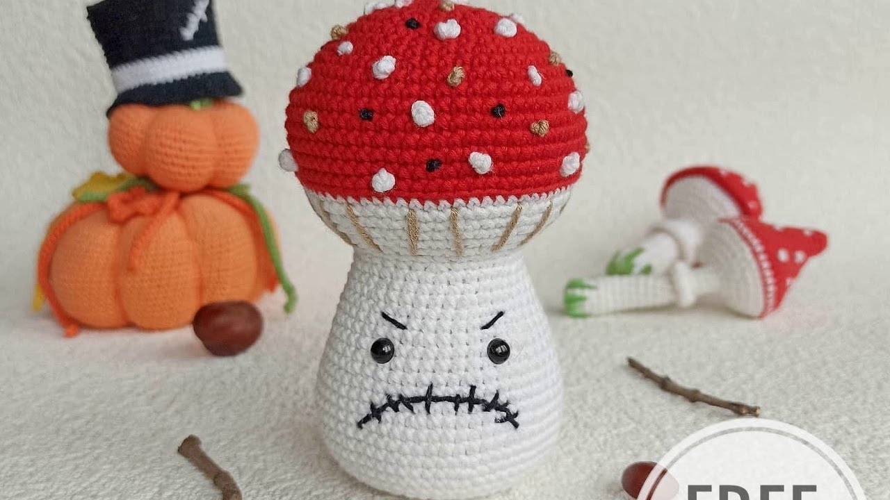 Halloween fly agaric mushroom Free amigurumi pattern - YouTube
