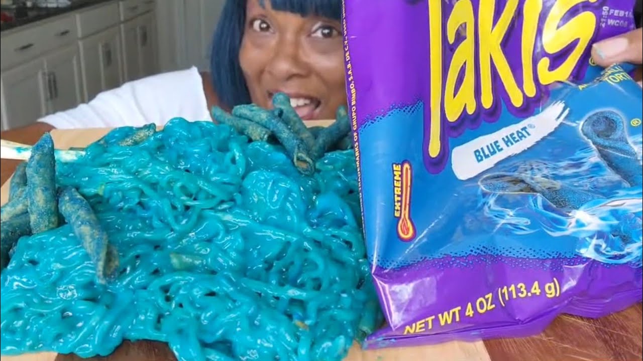 EXTREME BLUE HEAT FIRE TAKIS NOODLES MUKBANG EATING SHOW☆ Dedicated to ...