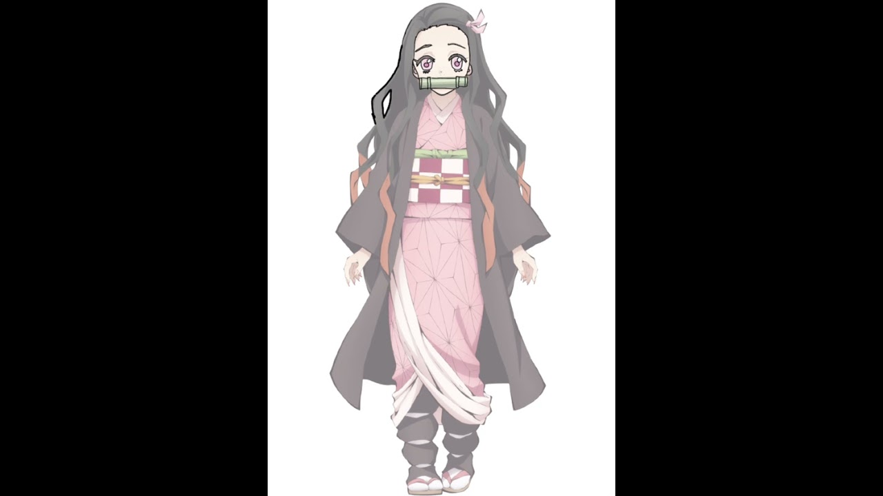 I tried to draw Nezuko using an outline😂 - YouTube