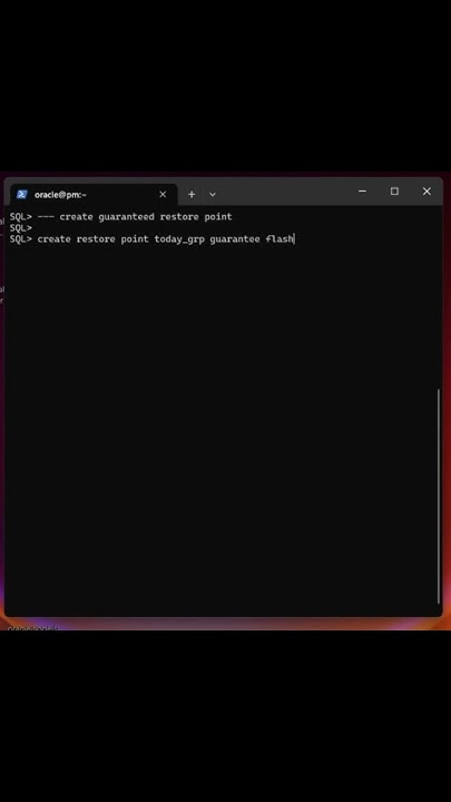 #shorts Recover Oracle Database Using Restore Points And Flashback 1 - YouTube