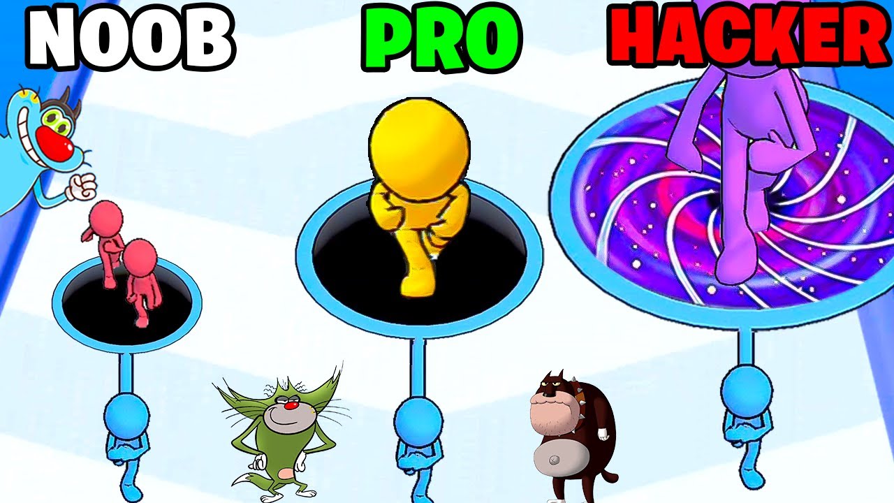 NOOB vs PRO vs HACKER | In Drag The Hole | With Oggy And Jack | Rock ...